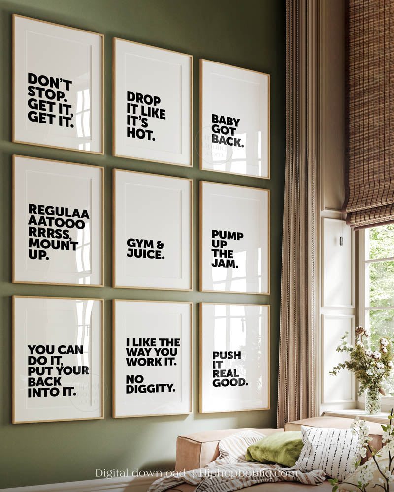 Motivational Workout Room Signs Bundle – HiphopBoutiq