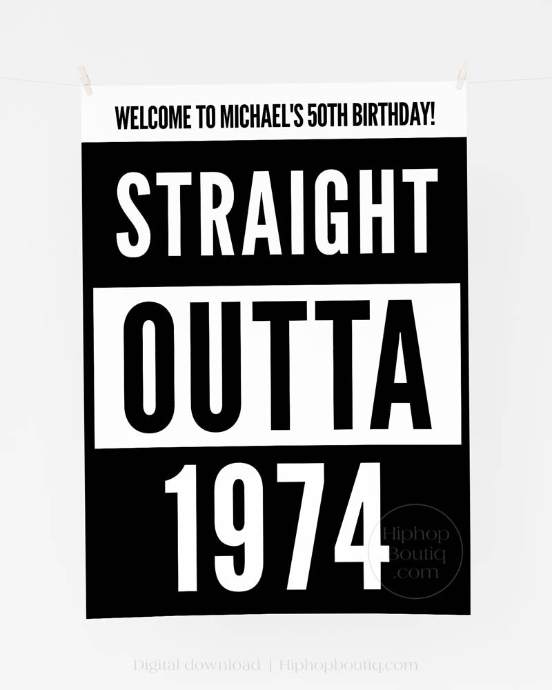 Straight Outta 1974 Welcome Sign – HiphopBoutiq