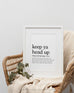 Keep Ya Head Up Definition Poster – HiphopBoutiq